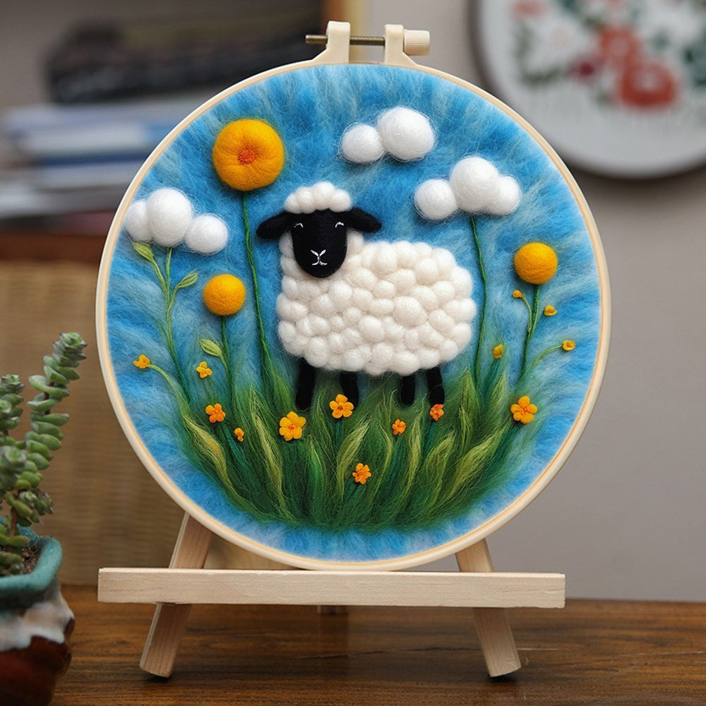 Happy Lamb Wool Needle Felting Painting Kit – Hobbyart.uk
