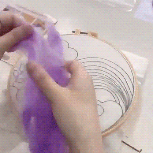 Colorful Trees and A Path Leading To The House Wool Needle Felting Pai ...